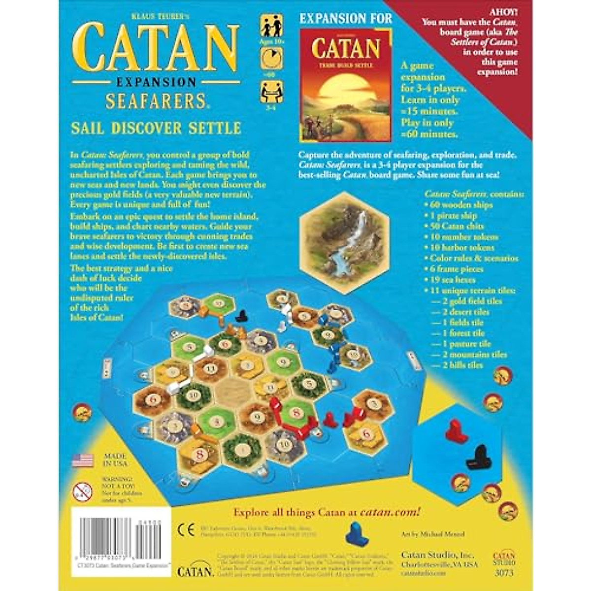 CATAN Seafarers Board Game Expansion - Explore, Settle, and Conquer New Isles! Strategy Game, Family Game for Kids and Adults, Ages 10+, 3-4 Players, 60 Minute Playtime, Made Studio