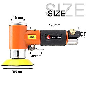 Mini Air Sander, 48PCS 1/2/3 Inch Small Pneumatic Random Orbital Sander for Auto Body Work With Hook And Loop Sanding Pads 15,000RPM High Speed Mini Polisher, Pneumatic Sander by SI FANG®