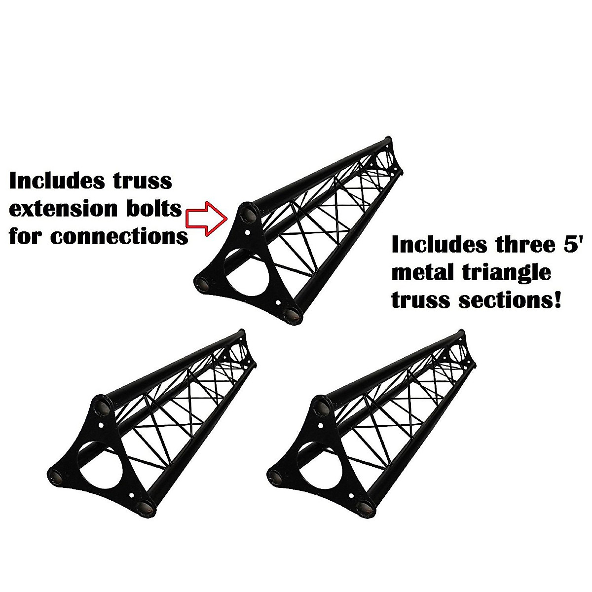 15' Wide Crank Triangular Trussing Mobile DJ Lighting Truss System Triangle 10" Diameter Trussing Instead of 6" Like Other Brands