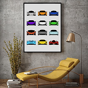 Custom Car Posters History of McLaren Generations Print Wall Art Handmade Decor of the Evolution of McLaren Automotive (MP4-12C,650S, 720S, Senna, GT) - 8x10" Satin Print (Unframed)
