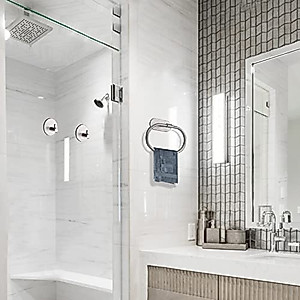 HouseAid 5-Piece Self Adhesive Towel Holder Set for Bathroom, Adhesive Bathroom Hardware Accessories Including Towel Ring, Toilet Paper Holder, 18” Towel Bar and 2 Towel Hooks, Brushed Nickel