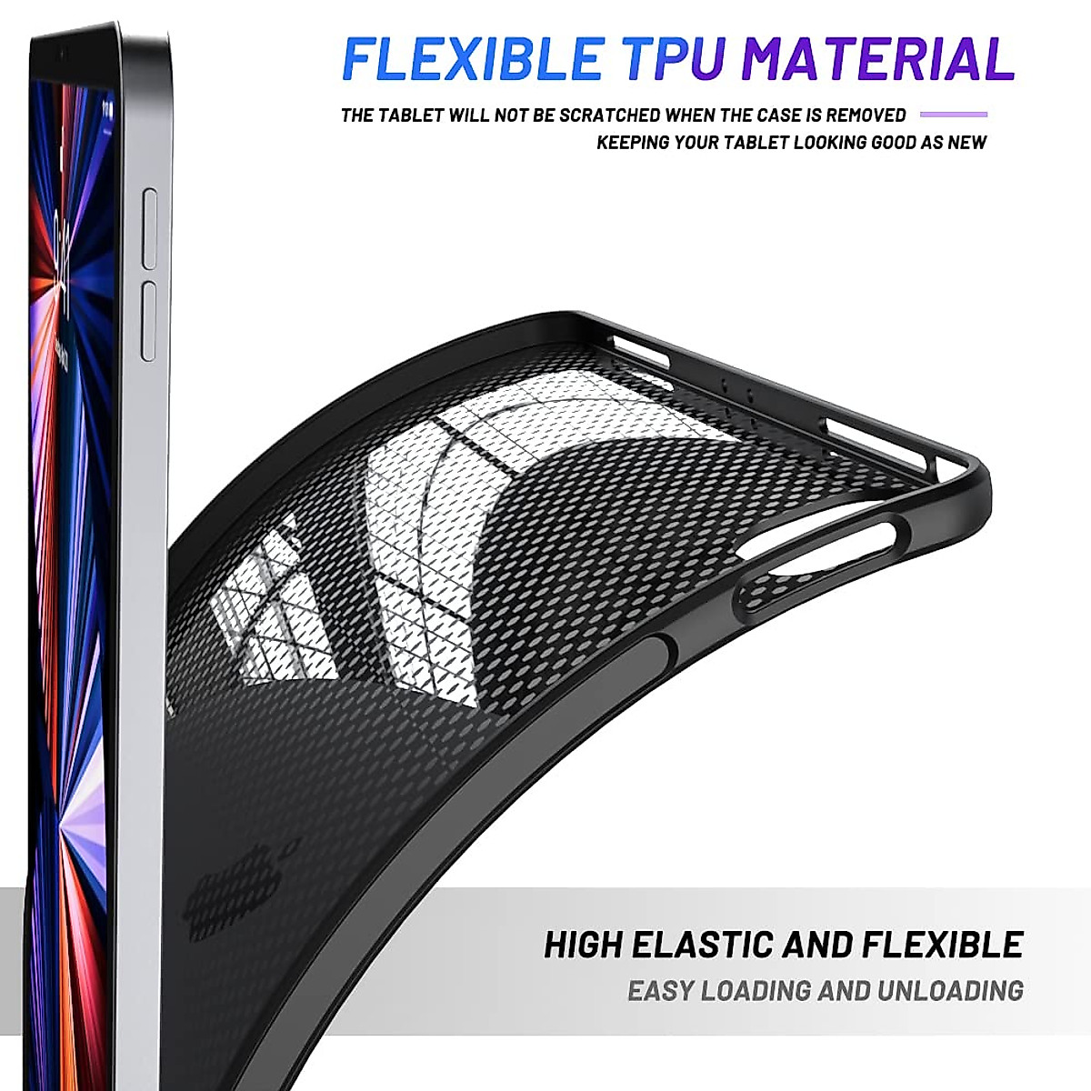 WOGROO Case for iPad Pro 12.9-inch (6th, 5th & 4rd Gen), Thin and Soft Tablet Protective Cover for iPad Pro 12.9" 2022 & 2021 & 2020, Black