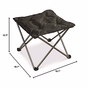 Guide Gear Camping Chair Foot Stool, Folding, Collapsible, Portable Footrest Black