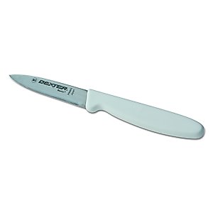Basics P94843 3-1/8" White Tapered Point Parer with Polypropylene Handle