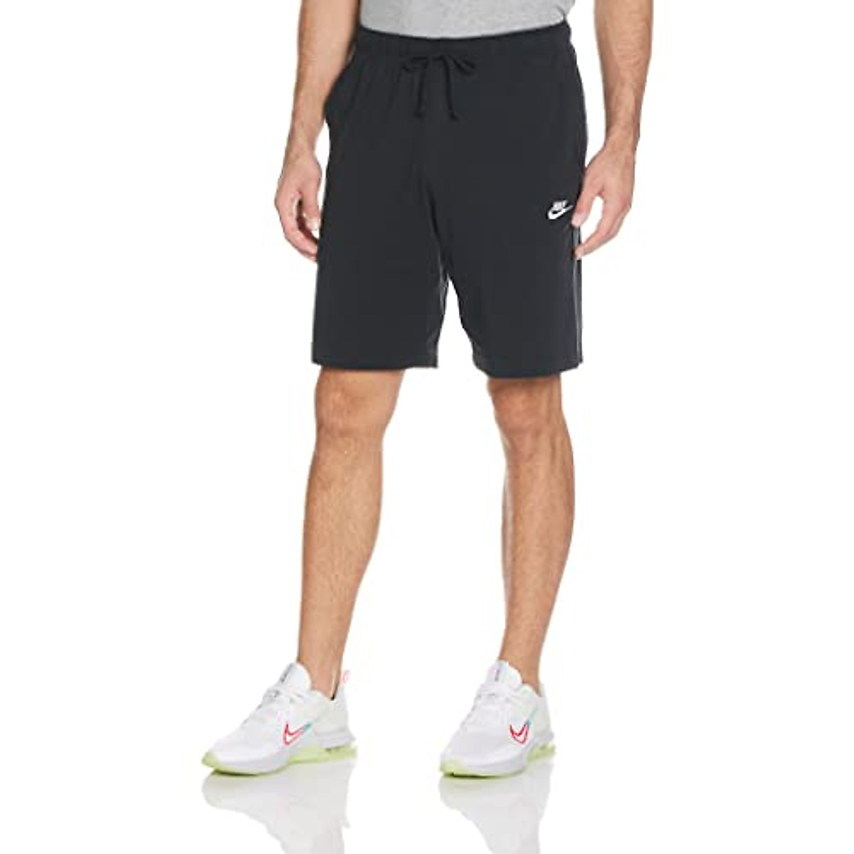 Nike Men's Sportswear Club Short Jersey, Black/White, Large