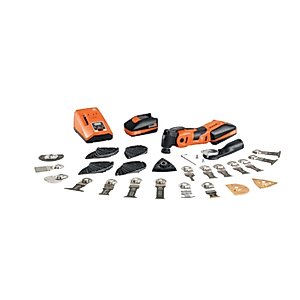 Fein Multimaster Tool AMM 700 Max Top Oscillating Kit - 18V Battery-Powered Cordless Multi Tool for Interior Work and Renovation - Includes 60 Accessories with Case - 71293461090