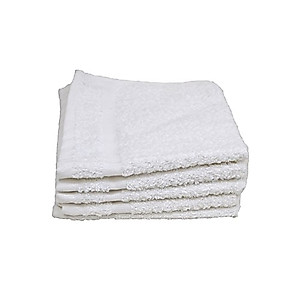Hotel Basics AX03100 Wash Cloth 1.00 lb, Poly-Cotton, 12" x 12", White, Pack of 12