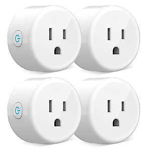 Beantech Smart Plug, WiFi Outlet Socket Compatible with Alexa Google Home, No Hub Required Surge Protection Plug, ETL Certified FCC Listed 120V 10A 2.4 GHz Wi-Fi Smart Outlet with Timer, 4 Pack