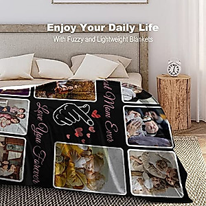 Custom Blankets with Photos & Text Personalized Blankets for Adults Customized Throw Blanket for Men Women Birthday Memorial Day Housewarming Gifts