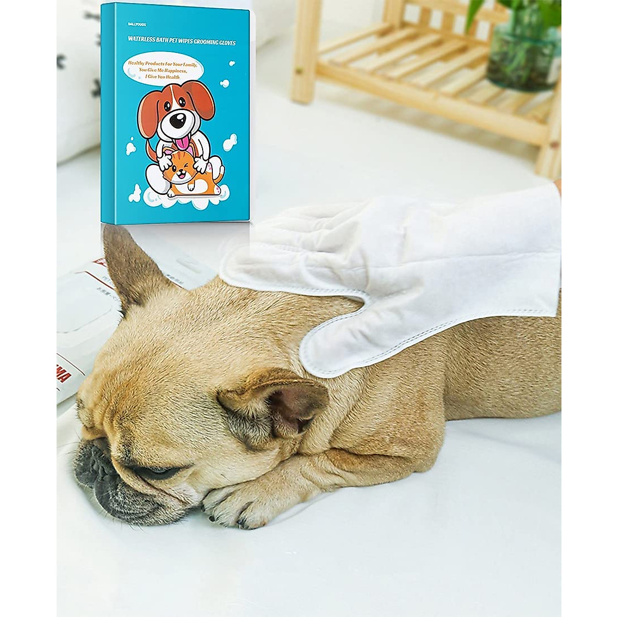 DALLYOUGU Single Use Waterless Pet Wipes Hypoallergenic for Bathing Paws and Butt,NO-Rinse Formula - No Shampoo Or Rinsing Required Cat Wipes,Use Dog Paw Wipes, Ears, Body and Eye