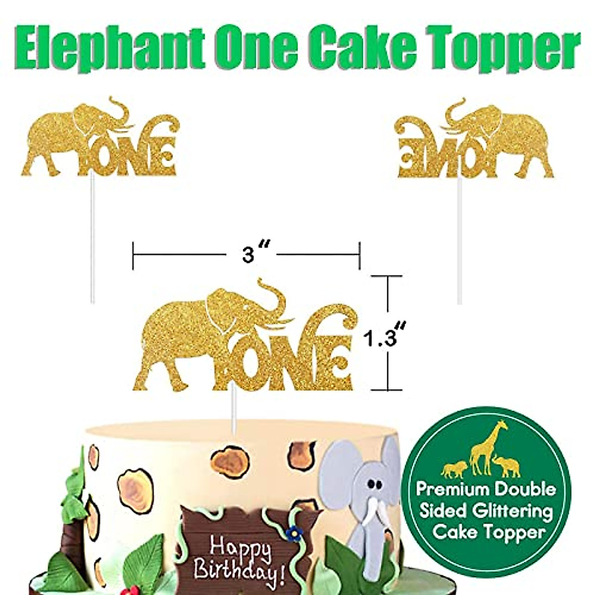 Baby 1st Birthday Party Decorations Supplies For Boy Girl Kids First Birthday Shower Jungle Safari Theme With Wild One Highchair Banner Crown Cake Topper Set of 3