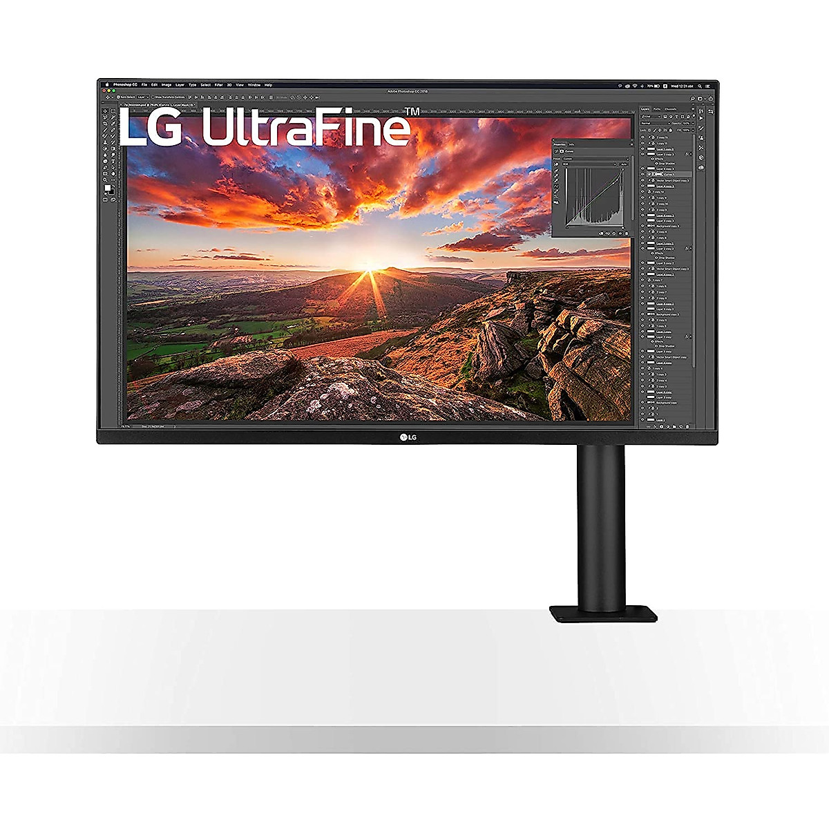 LG Newest 32" Class Ultrafine UHD IPS Monitor with ErgoStand | 4K IPS Display with HDR 10 Compatibility | USB Type-C Connectivity | W/HDMI & USB Type-C Cables (Black)