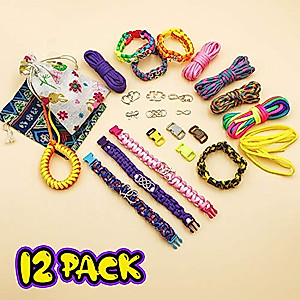 ccooly Paracord Friendship Bracelet Making Kit - Make Your Own Bracelet Kit with Charms for Boys and Girls - DIY Friendship Bracelets Set for Age 8-12 Years Old Kids, Crafts and Valentine's Day Gifts