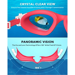 OMID Kids Swim Goggles, P2mini Polarized Swimming Goggles Comfortable for Age 6-14