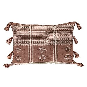Parkland Collection Transitional Tribal Brown 14" x 20" Pillow