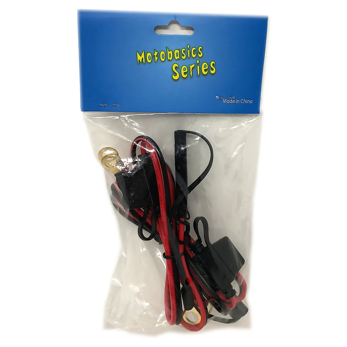 Tetra-Teknica MotoBasics Series RHS-01 12V Ring Terminal Harness with Black Fused 2-Pin Quick Disconnect Plug, 2 Feet, 16 Gauge Copper Wire, 10A Fuse, 2 Per Pack