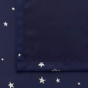 BGment Kids Blackout Curtains for Bedroom, Rod Pocket Room Darkening Curtains Decoration Thermal Insulation Window Drapes for Nursery, Children Room, 2 Panels, Each 42 x 63 Inch, Navy Blue