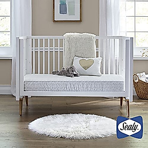 Sealy Baby Firm Rest 2-Stage Antibacterial Waterproof Baby Crib Mattress and Toddler Bed Mattress - 204 Premium Coils, GREENGUARD Air Quality Certified - Made in USA, 52"X28", Viivia