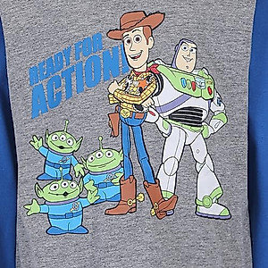 Disney Toy Story Buzz Lightyear, Woody and Aliens Boys Long Sleeve Shirt and Pants Set for Toddler and Little Kids