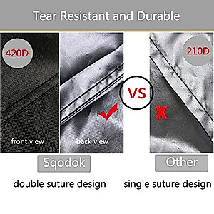 Sqodok Bicycle Trailer Cover, Waterproof Bike Trailer Storage Cover 420D Oxford Material with PU Coating, Kid's Pet Bike Trailer Cover Anti-UV, Windproof, Dustproof, 55x 33x 39 inch