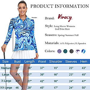 Long Sleeve Golf Shirts for Women UPF50+ Sun Protection Loose Fitting Workout Tops 1/4 Zip Up Fast Dry Lightweight Moisture Wicking Tennis Yoga Athletic Shirt Marble Printed Blue Wave, XX-Large