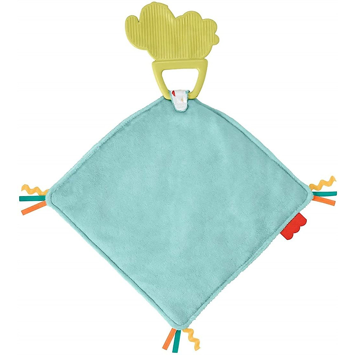 Fisher-Price Teethe and Cuddle Cactus, textured natural rubber infant teething toy with soft blanket for baby ages 3 months and older