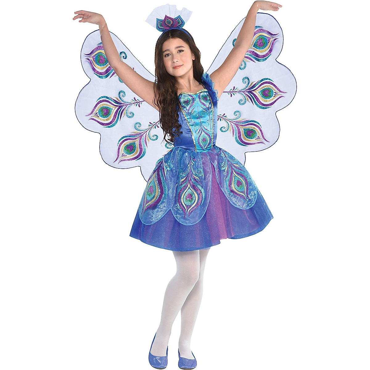 Peacock Dress Halloween Costume for Girls, Medium, with Included Accessories, by Amscan