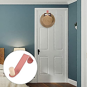 NUOBESTY Over The Door Hook Door Towel Rack Door Hanger Coat Hanging Hooks Rack Organizer for Hat Belt Shirt Towels Clothes Pink