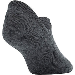 Under Armour Adult Essential Ultra Low Tab Socks, Multipairs, Black Heather (3-Pairs), Medium