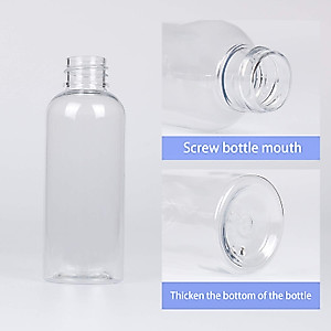 TRENDBOX 12 Pack Plastic Empty Bottles with Flip Cap for Shampoo, Lotions, Liquid Body Soap, Cream (2 oz / 60 ml)