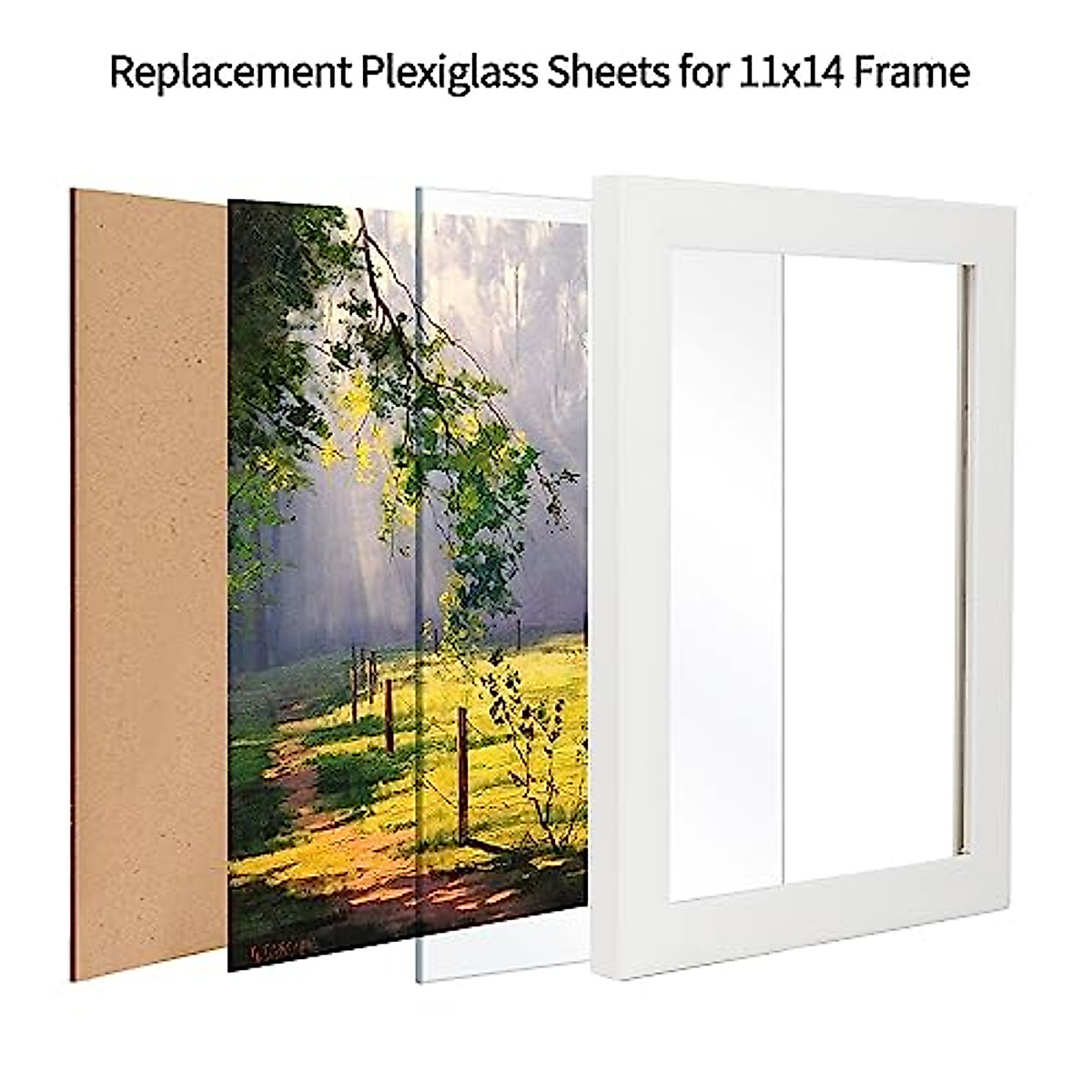 Lyeasw 11x14 Plexiglass Acrylic Sheets for Picture Frame Glass Replacement, Crafting Projects, DIY Display, Clear Styrene Sheets 11x14 Plexiglass Cover