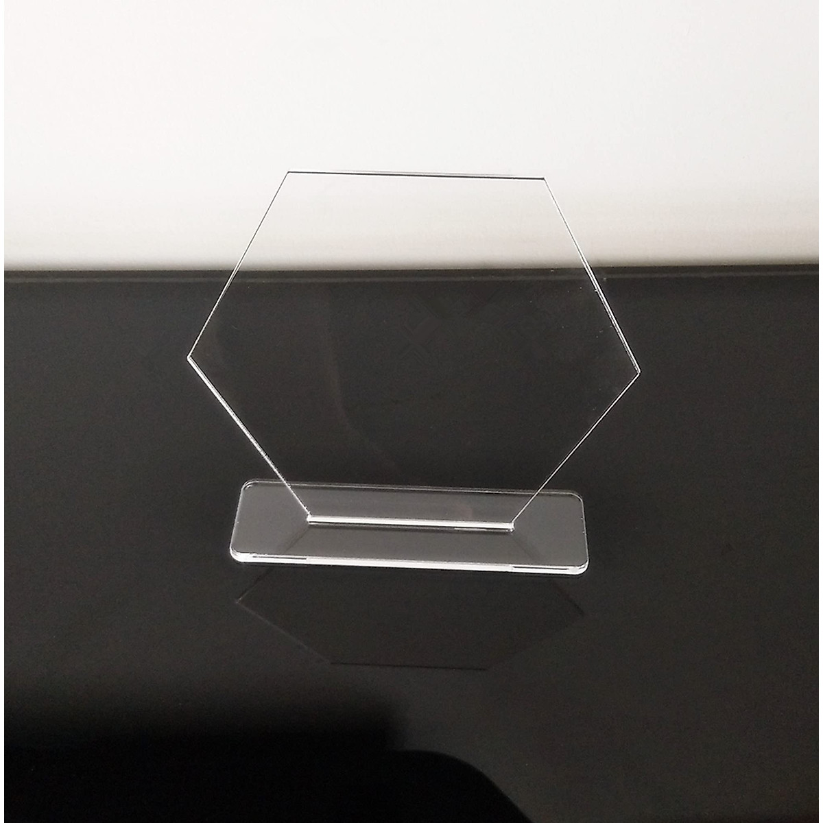 5 Sets Acrylic Blanks Hexagon with Stand,DIY Clear Wedding Signs,Personalized Hand Lettered Table Numbers (2.5'')