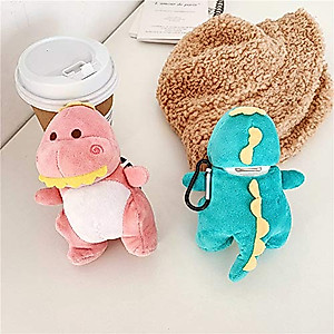 SGVAHY Case for Apple Airpods 1&2 Case Cover with Keychain Kawaii Airpod Case Cover Cute Dinosaur Airpods 2nd 1st Generation Wireless Charging Case Fluffy Soft Plush Airpod Case (Green)