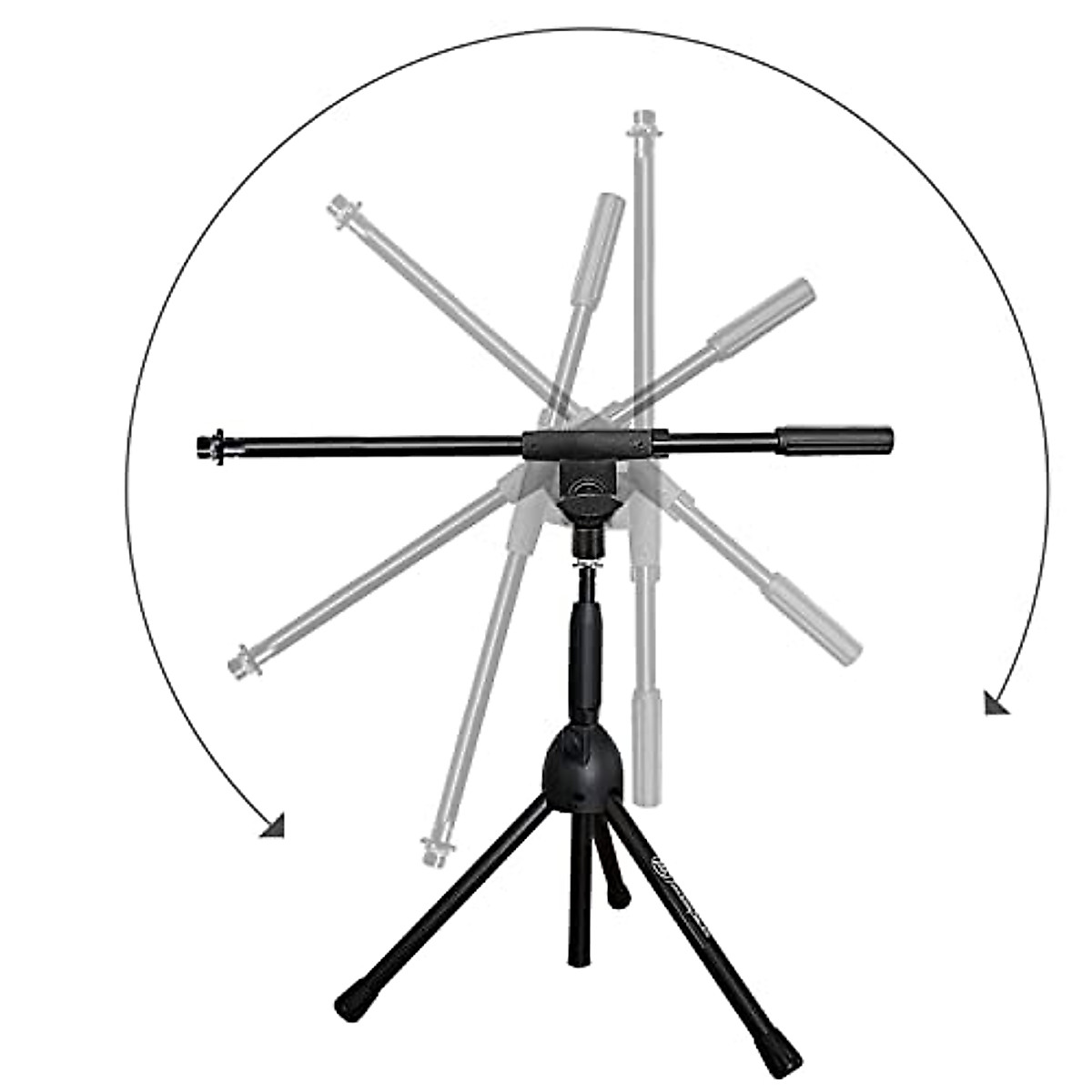 AxcessAbles Short Microphone Stand with Boom Arm | Low Profile Mic Tripod Stand for Kick Drums | Guitar Amp Stand | Low-Pro Mike Stand (MS-101L)