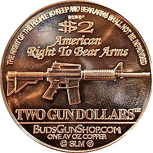 Jig Pro Shop Second Amendment Liberty Gun Dollar Series 1 oz .999 Pure Copper Round/Challenge Coin (2013 AR-15 Rifle)