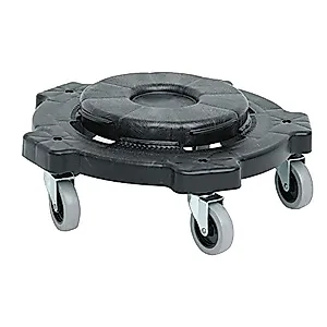 HUBERT® Trash Can Dolly for 20-50 Gallon Trash Cans Twist-On Style Black Plastic - 18 1/4"Dia x 6 1/2"H