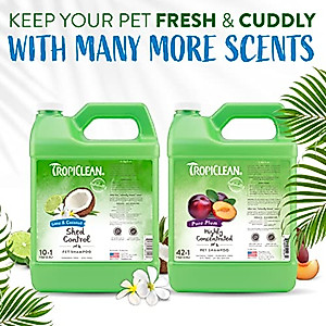 TropiClean Lime & Coconut Deshedding Dog Shampoo for Shedding Control | Natural Pet Shampoo Derived from Natural Ingredients | Cat Friendly | Made in The USA | 1 gal.