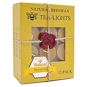 TELOSMA 36 Count Beeswax tealight Candles Bulk - Natural Scent and Smokeless - Gift Packing
