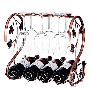 Wine Racks Metal Creative Wine Rack Wine Rack Goblet Holder Glassware Rack Wine Rack Hanging Wine Rack Cup Holder Shelf Decoration (Size : 33.5 * 19.5 * 28.6cm)