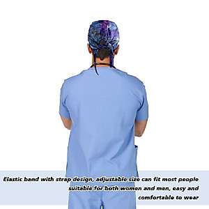 FCZ Women's Working Cap with Button Sweatband, 3D Adjustable Mens Bouffant Hat Cap