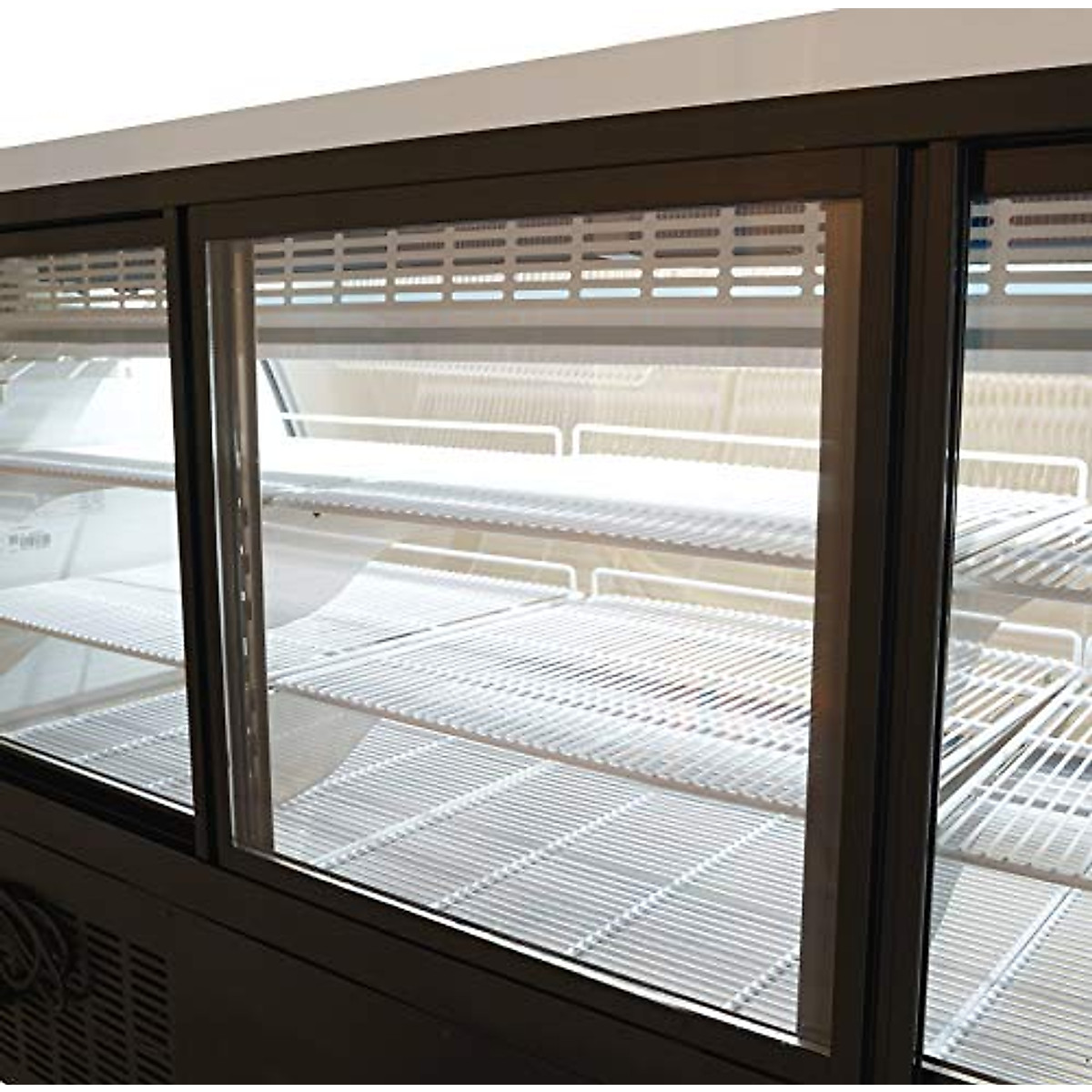 Peak Cold Curved Glass Refrigerated Deli Case - Meat or Seafood Display Showcase, Stainless Steel; 82" Wide