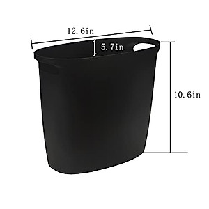 Diyalor 2.6 Gallon Small Trash Can with Handle,Durable Bathroom Wastebasket Garbage Can (Pack of 2, Black)