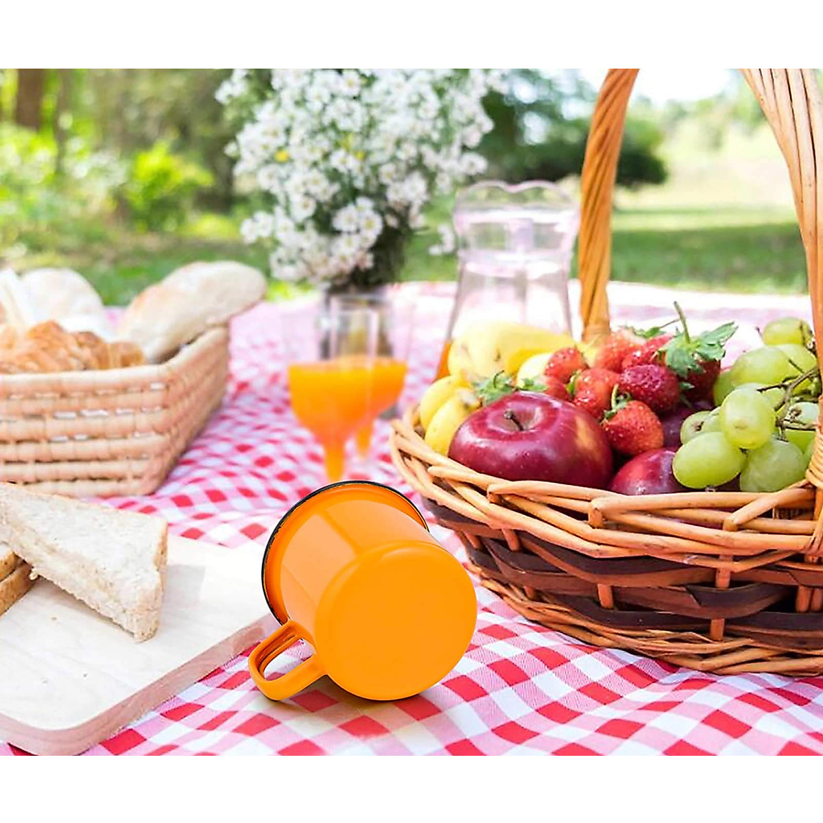 TeamFar Tea Coffee Mug Set of 4, Enamel Drinking Mugs Cups for Home Use/Office/Party or Camping, Bright Colors and Classic Look - 12 ounce