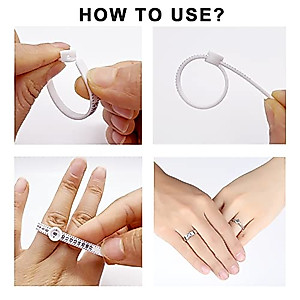 Upgrade Ring Sizer Measuring Tool, Reusable Ring Size Guage for Fingers, Jewelry Sizing Tool, 1-17 US Ring Sizer (1Pcs White)