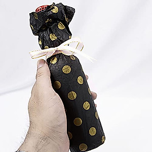 MR FIVE 30 Sheets Black Gold Polka Dot Tissue Paper Bulk,20" x 28",Gift Wrapping Tissue Paper,Black Tissue Paper for Gift Bags,DIY and Crafts,Wrapping Paper for Graduation,Birthday,Holiday