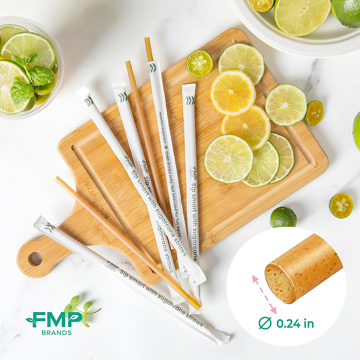 [125 Pack] Bubble Tea Straws 8.5 Inch Long - Black Wide Disposable Paper Drinking Straws, Biodegradable Compostable Eco-friendly Plastic Alternative, for Hot Cold Boba Pearl Milkshake Coffee Smoothie