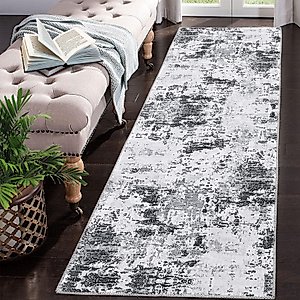 JOLENE.K Washable Runner Rug 2x10 Modern Abatract Rug Runner Hallway Runner Rug Non Slip Ktichen Runner Rug 2x6 Washable Runner Rug for Bathroom Bedroom Boho Runner Rug,2x10 Grey