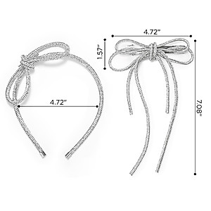 SWEETV Rhinestone Headbands & Hair Accessories Set - Sparkle Bow Crystal Hairbands, Glitter Jeweled Barrette for Women and Girls