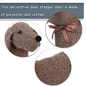 SANFERGE Cute Decorative Door Stopper for Home and Office Floor Door Stops, Fabric Animal Weighted Heavy Wall Protectors, Brown Dog