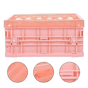 ULTECHNOVO Foldable Storage Box with Lid- Large Box Organizer Stackable Cube Folding Crate for Home Office